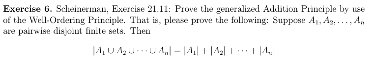 Solved Exercise 6. Scheinerman, Exercise 21.11: Prove the | Chegg.com Solved Exercise 6. Scheinerman, Exercise 21.11: Prove the | Chegg.com