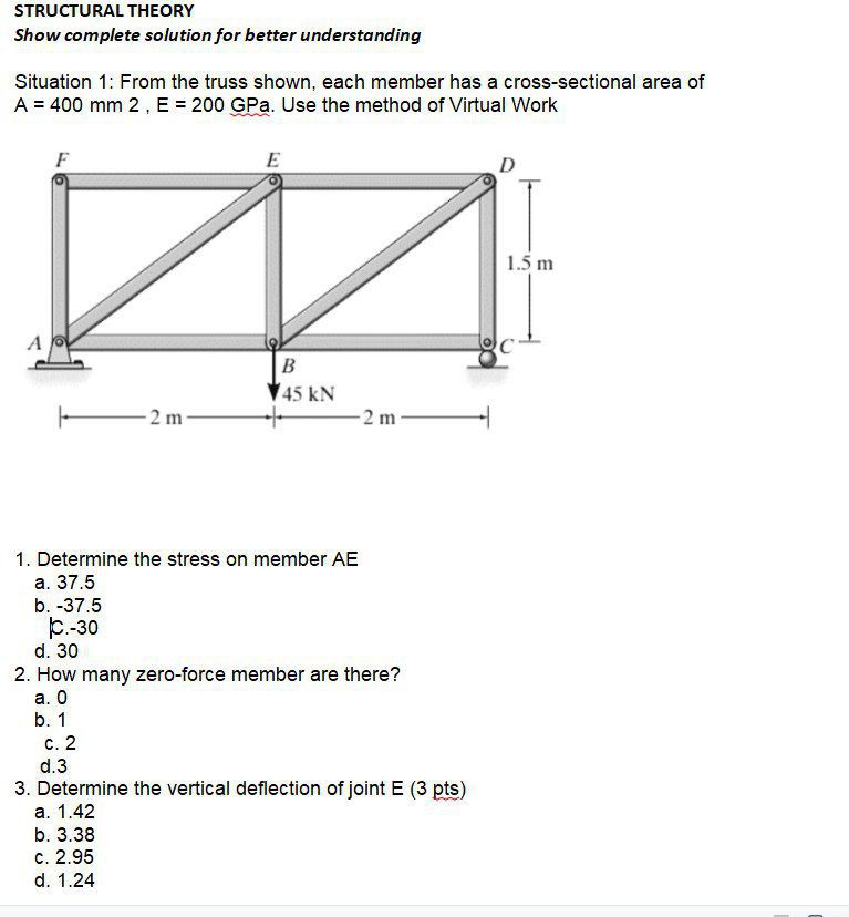 Solved STRUCTURAL THEORY Show complete solution for better | Chegg.com