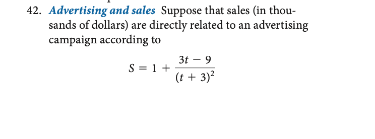 Solved 2. Advertising and sales Suppose that sales (in | Chegg.com