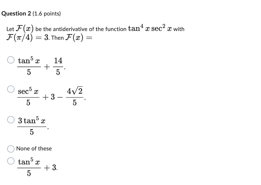 Solved Let F(x) be the antiderivative of the function | Chegg.com