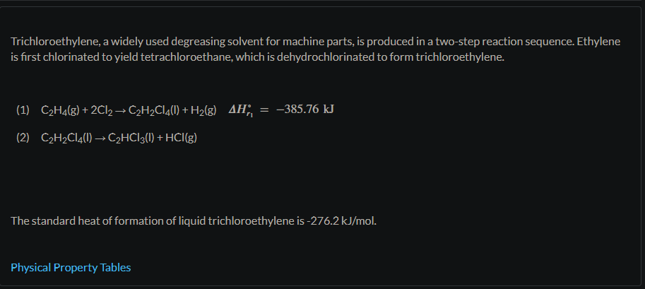 Solved Trichloroethylene, a widely used degreasing solvent | Chegg.com