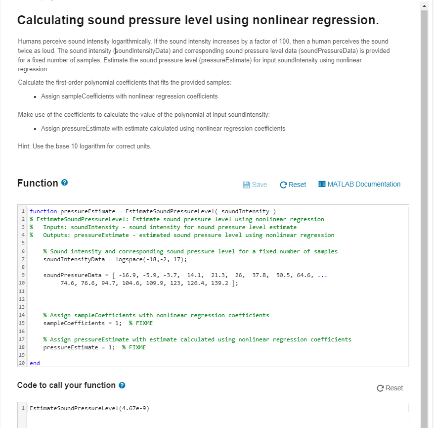 Solved Calculating sound pressure level using nonlinear | Chegg.com