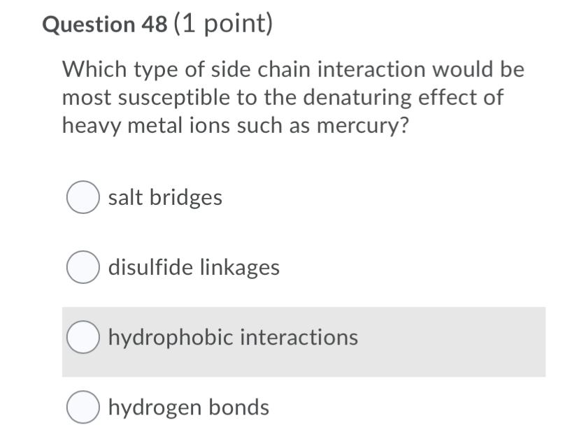 Solved Question 45 (1 point) When the Asp side chain | Chegg.com