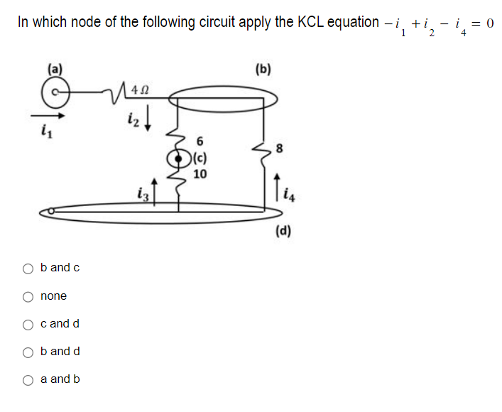 Solved In which node of the following circuit apply the KCL | Chegg.com