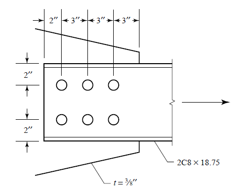Solved A double-channel shape, 2C8×18.75, is used as a | Chegg.com