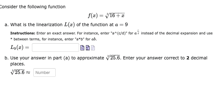 Solved Consider the following function f(x)=316+x a. What is | Chegg.com