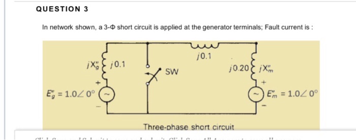 Solved QUESTION 3 In network shown, a 3-? short circuit is | Chegg.com