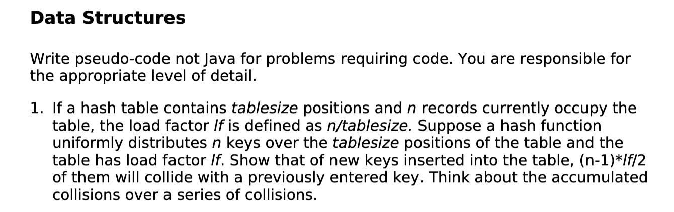Data Structures Write Pseudo Code Not Java For 4109