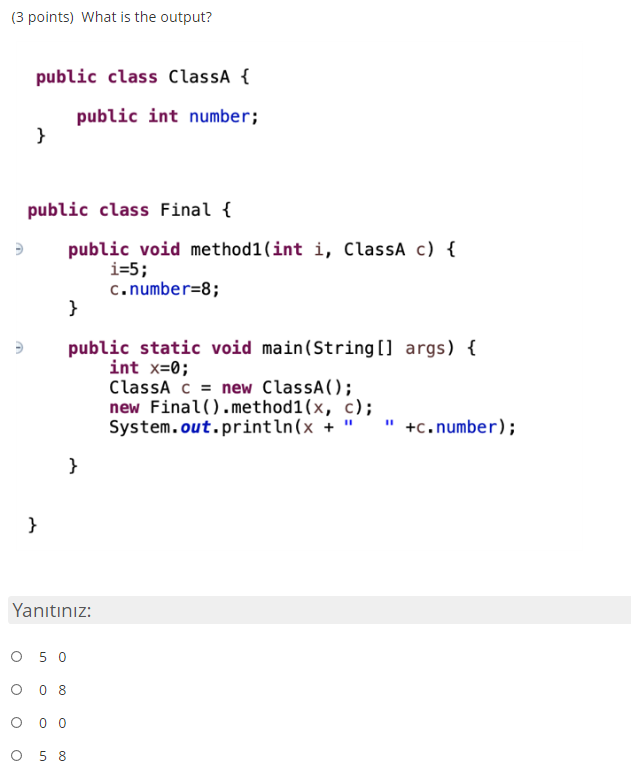 Solved (3 points) What is the output? public class Class { | Chegg.com