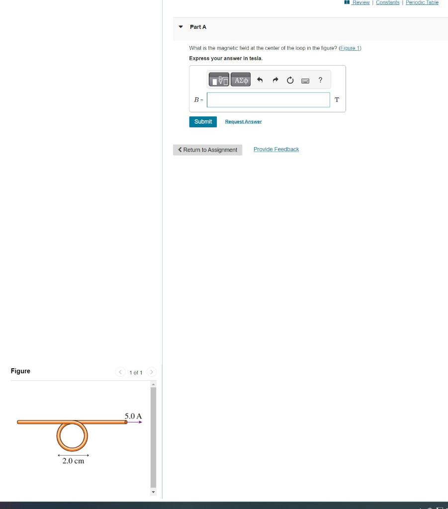 Solved What is the magnetic field at the center of the loop | Chegg.com