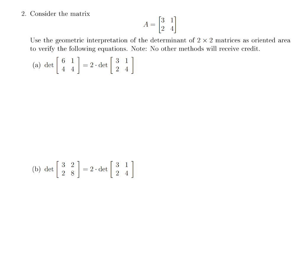 Solved 2. Consider the matrix A= Use the geometric | Chegg.com