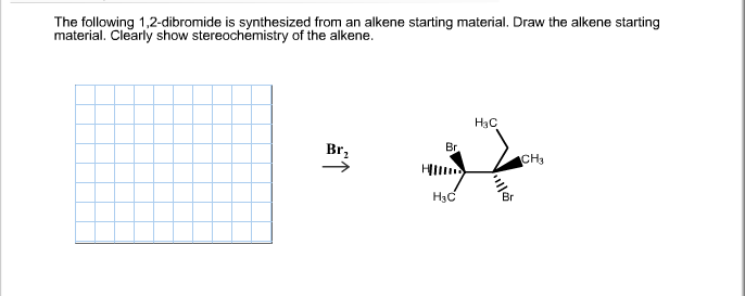 Solved The following 1,2-dibromide is synthesized from an | Chegg.com