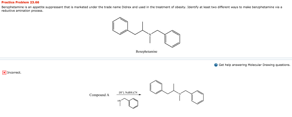 Solved Practice Problem 23.66 Benzphetamine is an appetite | Chegg.com