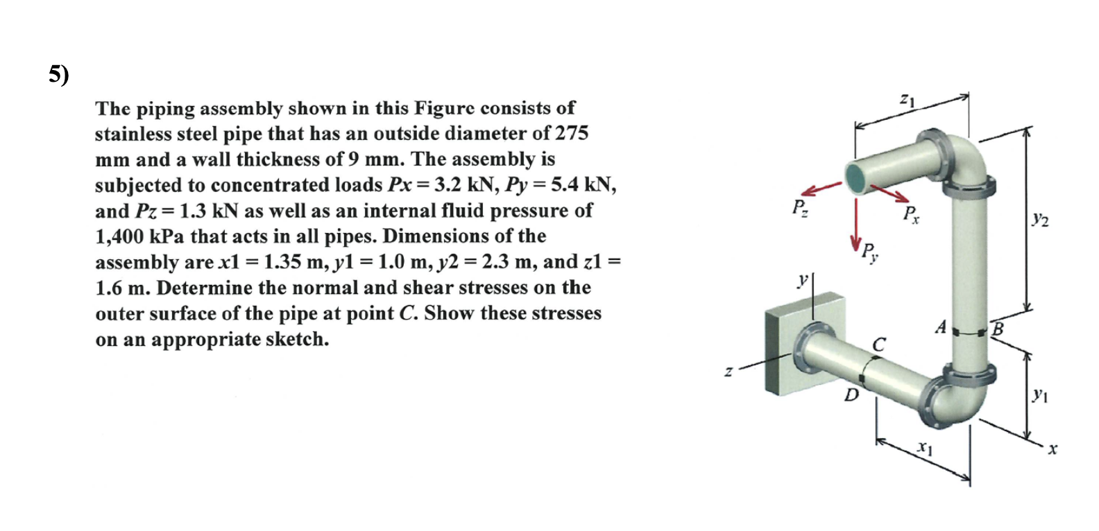 Solved 5) 21 P2 Px The piping assembly shown in this Figure | Chegg.com