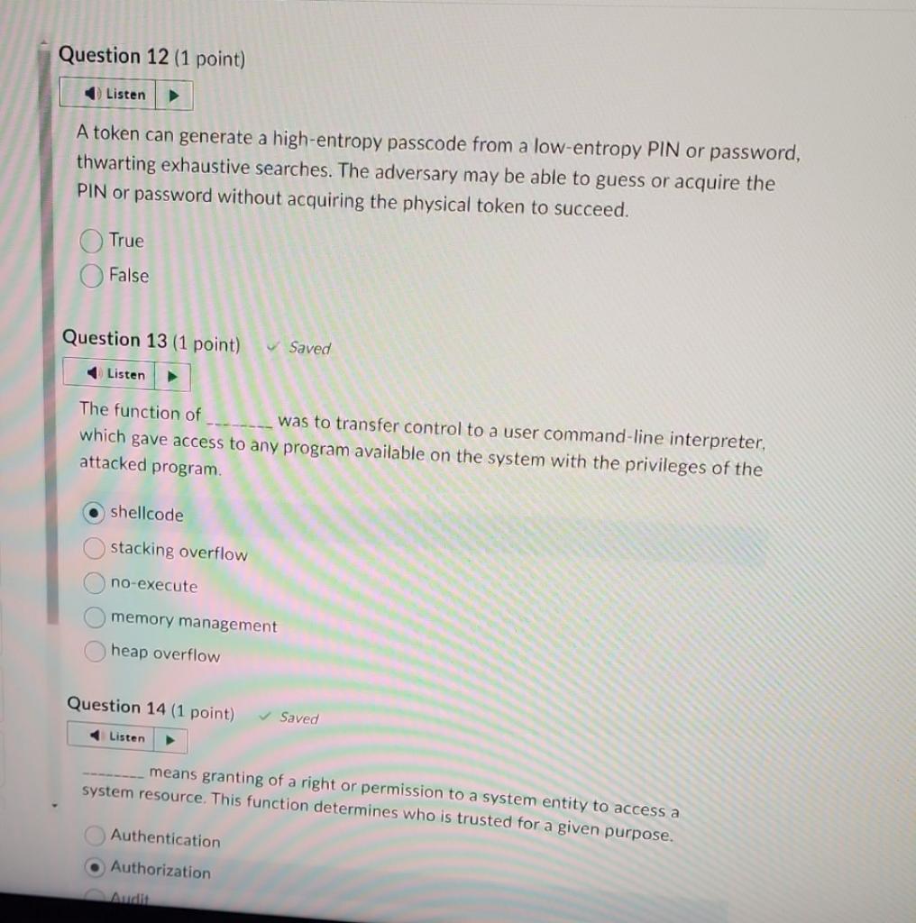 Solved A token can generate a high-entropy passcode from a | Chegg.com