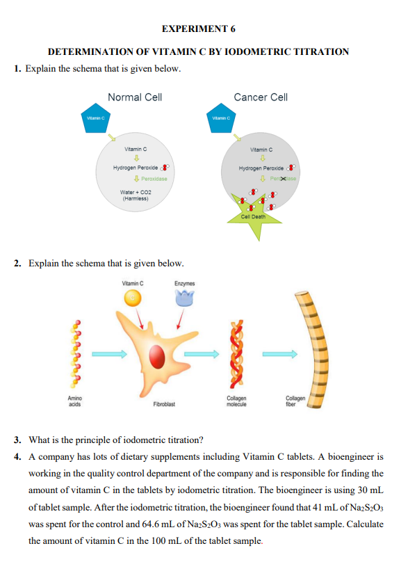 Solved DETERMINATION OF VITAMIN C BY IODOMETRIC TITRATION 1. | Chegg.com