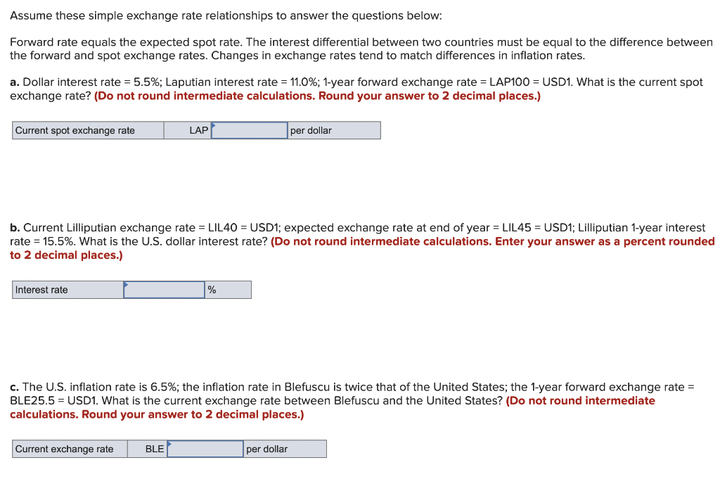 Assume these simple exchange rate relationships to | Chegg.com