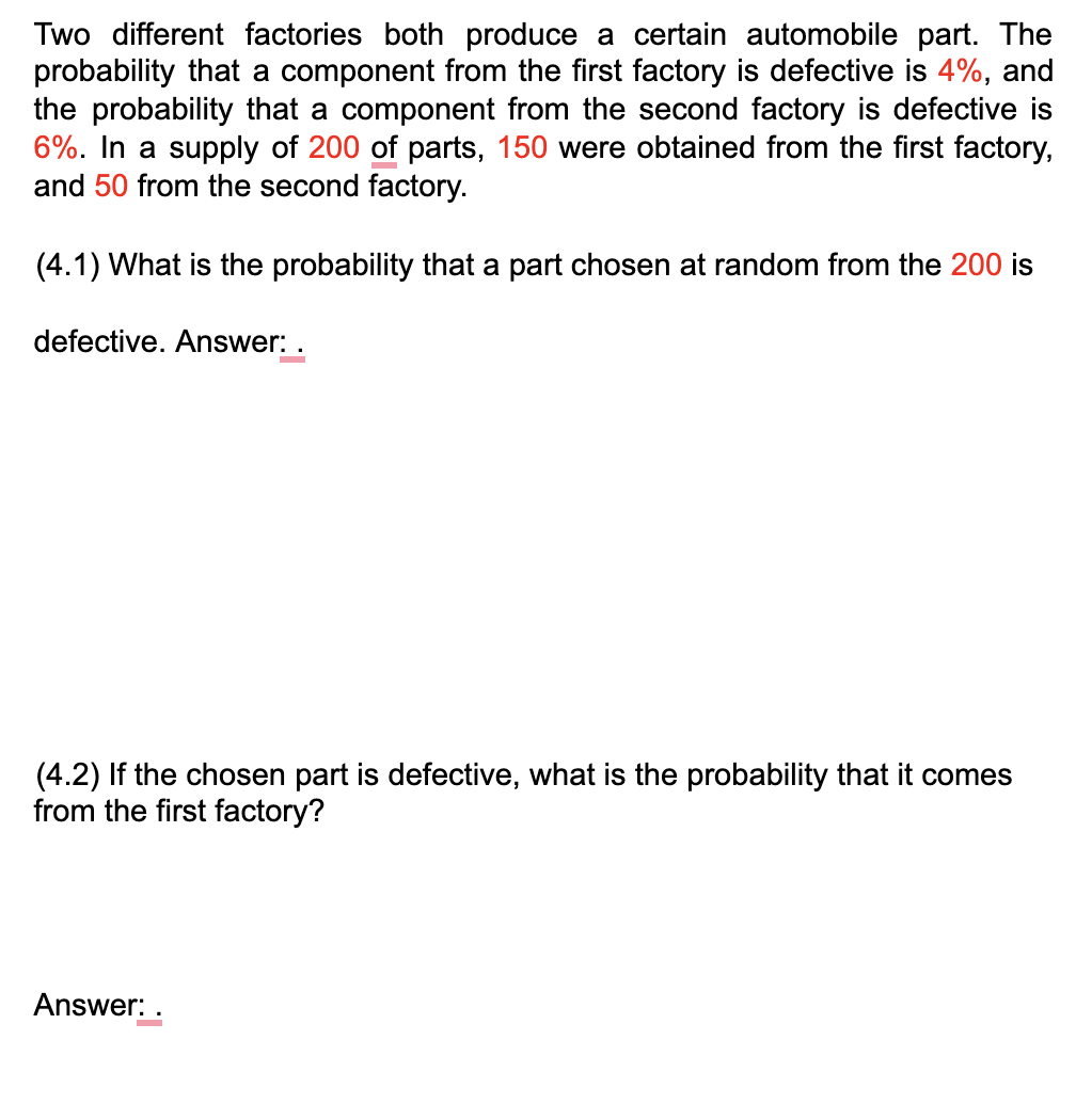 Solved Two different factories both produce a certain | Chegg.com