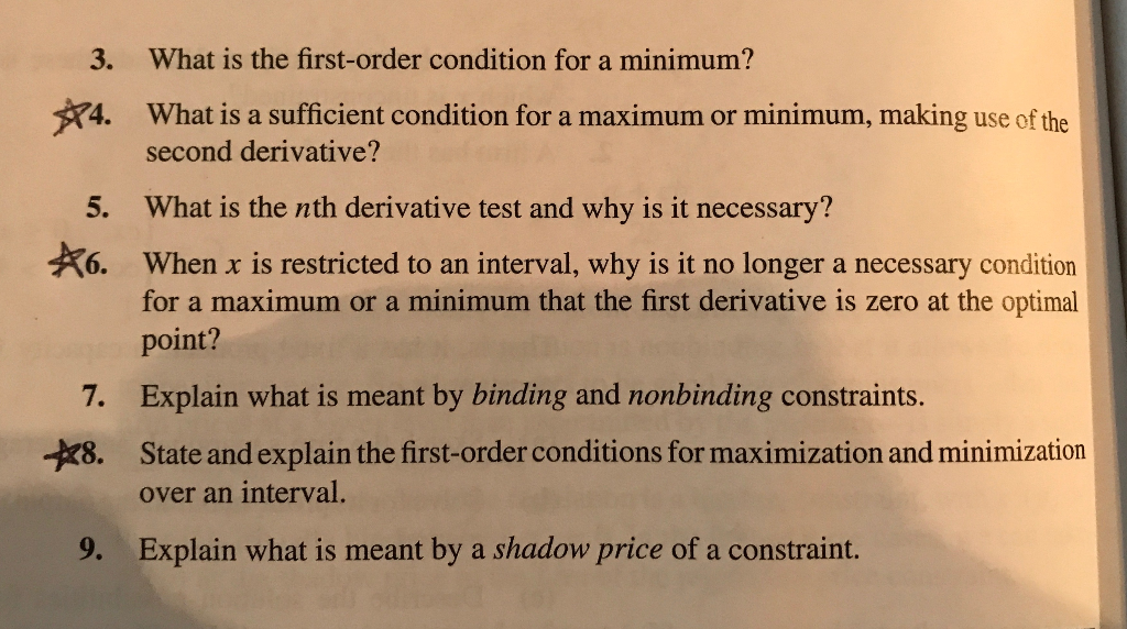 Solved 3. What is the first-order condition for a minimum? | Chegg.com
