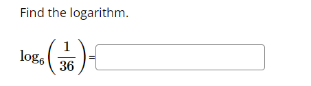 Solved Find the logarithm. log6(361)= | Chegg.com