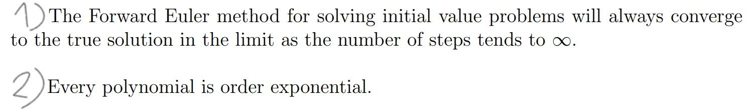 Solved True/false. Give a brief explanation/counterexample | Chegg.com