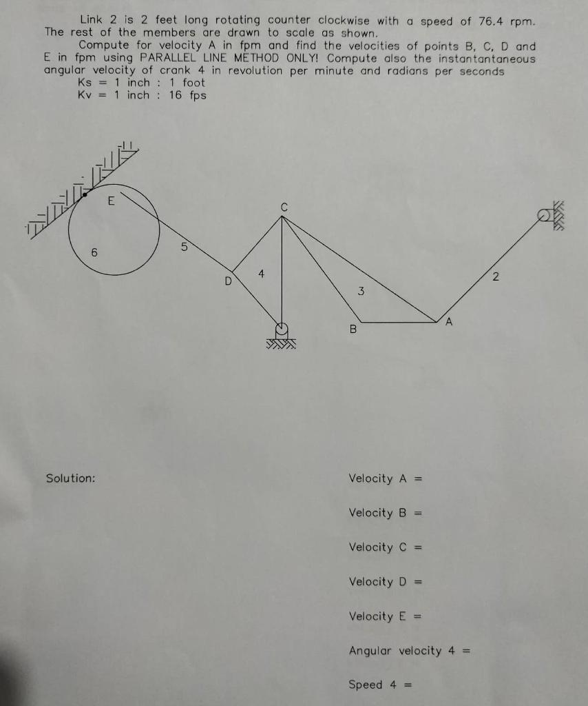 Link 2 is 2 feet long rotating counter clockwise with | Chegg.com