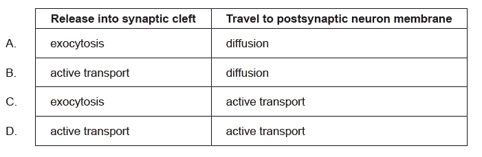 Solved Neurotransmitters are released into the synaptic | Chegg.com