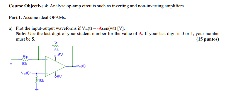 Solved Course Objective 4: Analyze op-amp circuits such as | Chegg.com