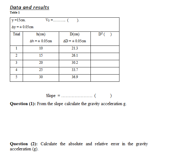 Solved Experiment # (2) Projectile Motion 1. Projectile | Chegg.com