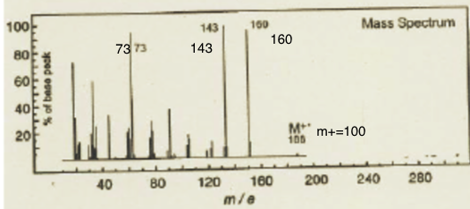 Solved 100 Mass Spectrum 143 143 100 160 80 73 73 60 of beso | Chegg.com