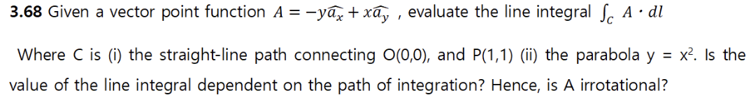 Solved 3.68 Given a vector point function A=−yax+xay, | Chegg.com