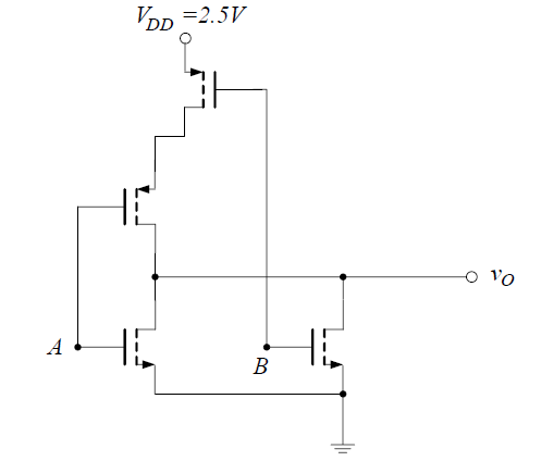 Solved 1) Construct a CMOS logic NOR gate as shown below by | Chegg.com