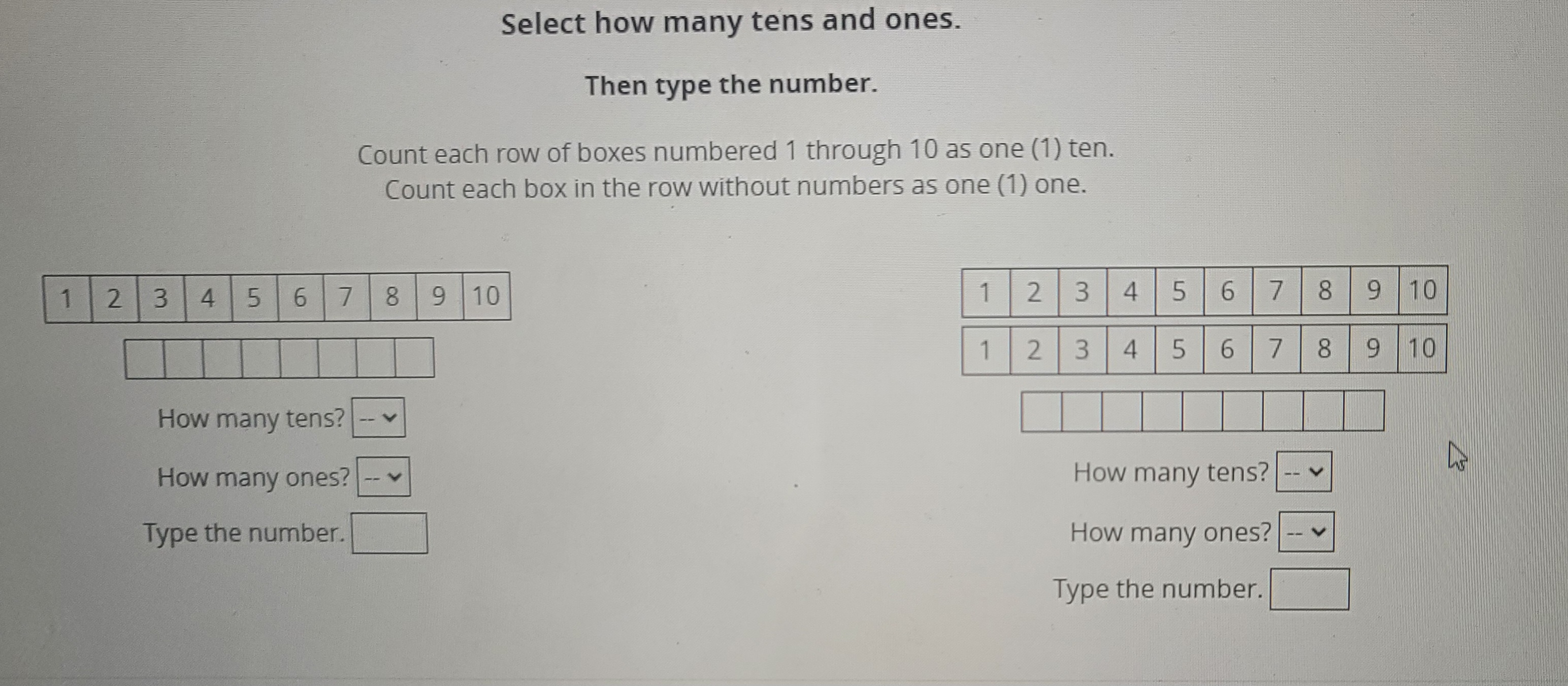 [Solved]: Select how many tens and ones. Then type the numb