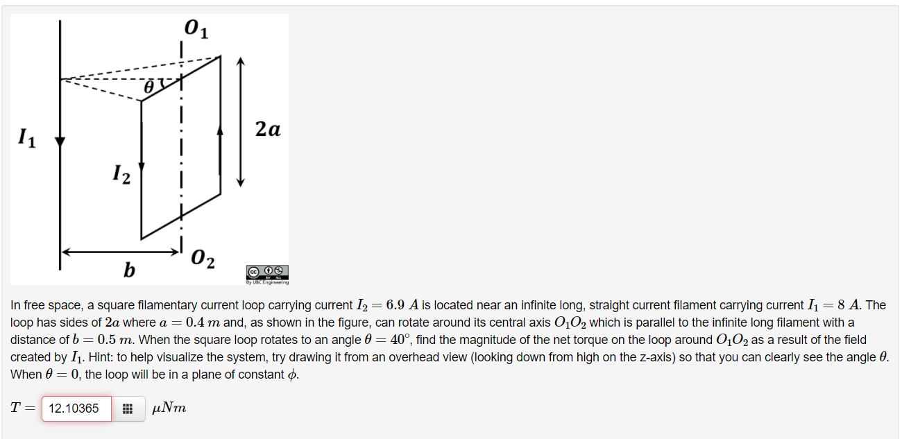 Solved In free space, a square filamentary current loop | Chegg.com