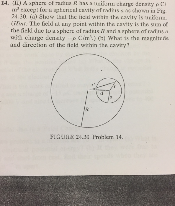 Solved A sphere of radius R has a uniform charge density rho | Chegg.com