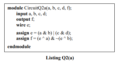 Solved The Verilog Program in Listing Q2(a) is written in | Chegg.com