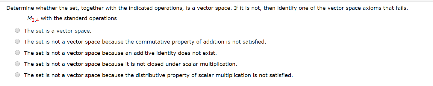 Solved Describe the additive inverse of a vector in the | Chegg.com