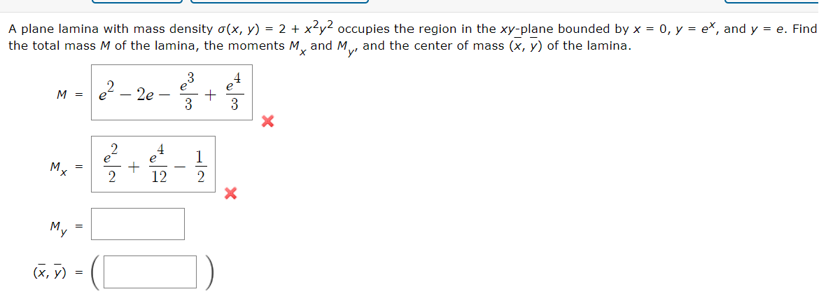 Solved A plane lamina with mass density σ(x,y)=2+x2y2 | Chegg.com