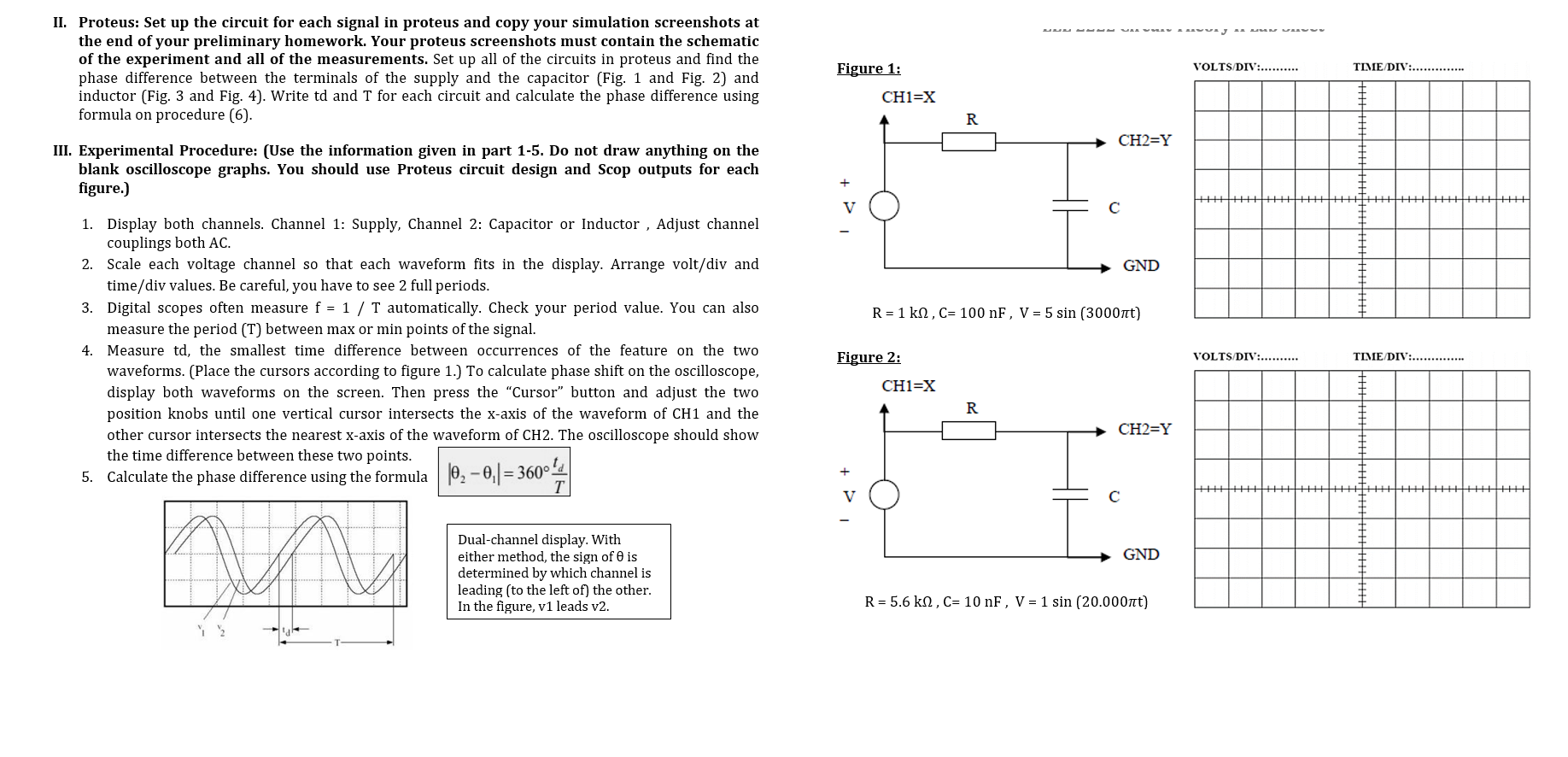 II. Proteus: Set up the circuit for each signal in | Chegg.com