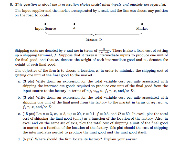Solved 6. This question is about the firm location choice | Chegg.com