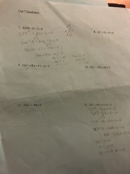 Solved Unit 7 Quadratics Name Date Unit 7 Lesson 6 Homework | Chegg.com Solved Unit 7 Quadratics Name Date Unit 7 Lesson 6 Homework | Chegg.com