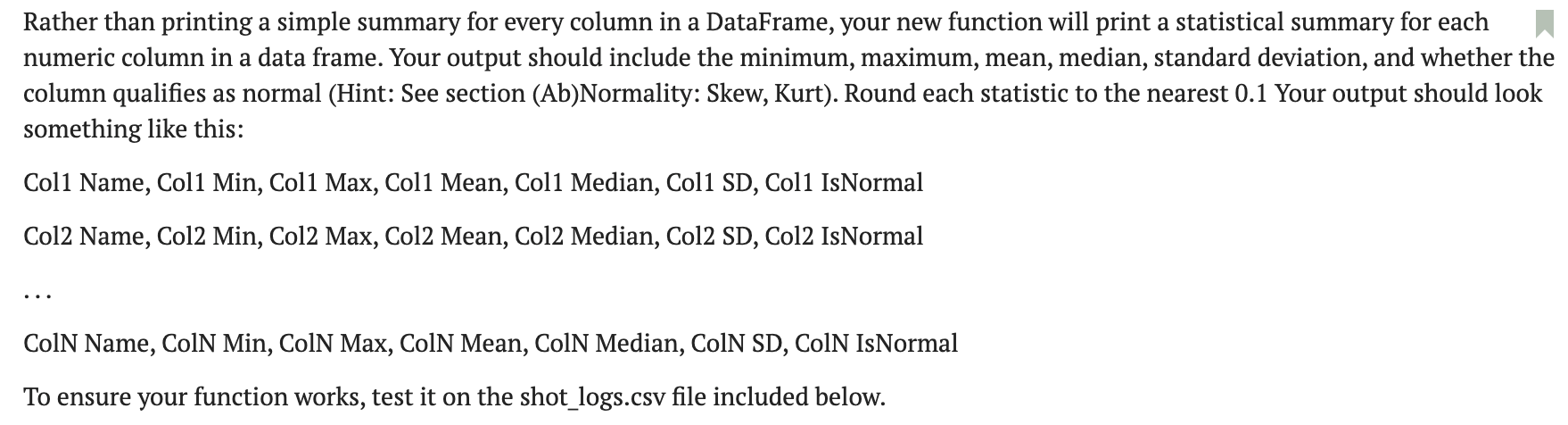 Rather than printing a simple summary for every | Chegg.com