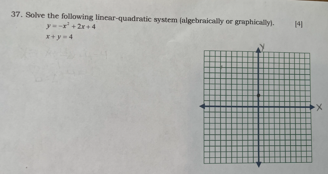Solved or 37. Solve the following linear-quadratic system | Chegg.com