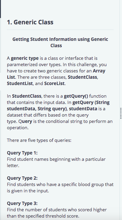 Solved 1. Generic Class Getting Student Information using | Chegg.com