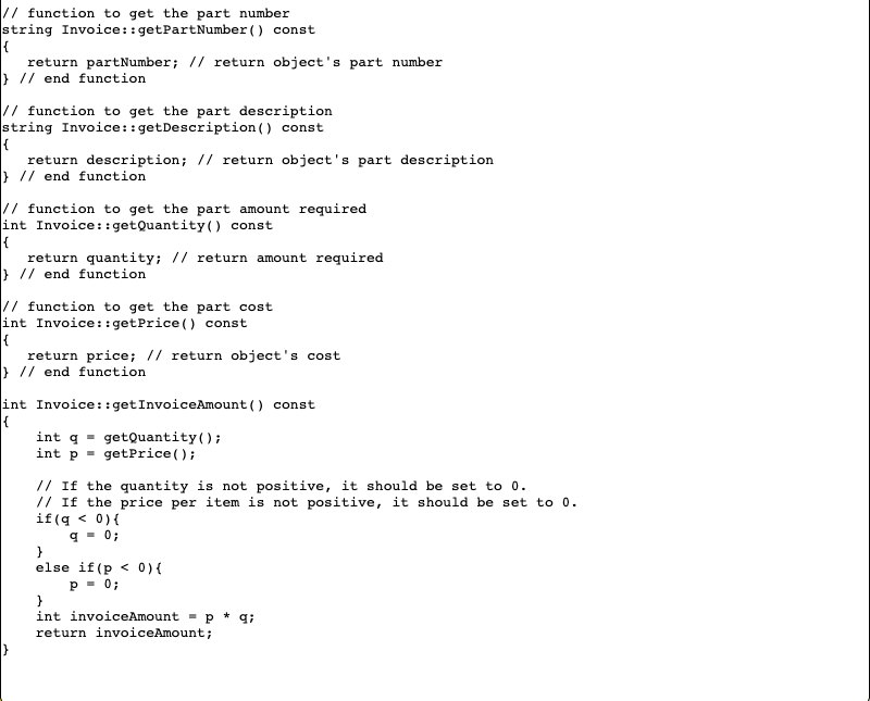 Solved /* * Invoice.h */ // Invoice class definition. This | Chegg.com