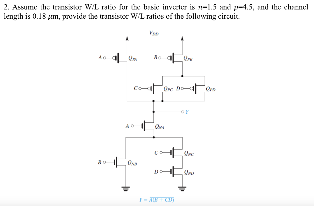 Solved 2. Assume the transistor W/L ratio for the basic | Chegg.com