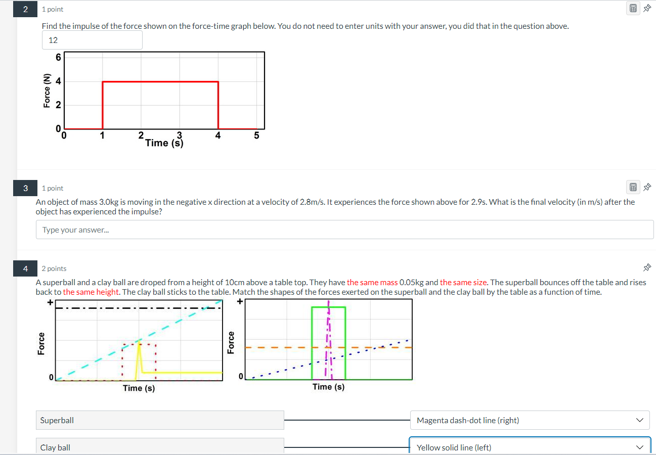 Solved Find the impulse of the force shown on the force-time | Chegg.com