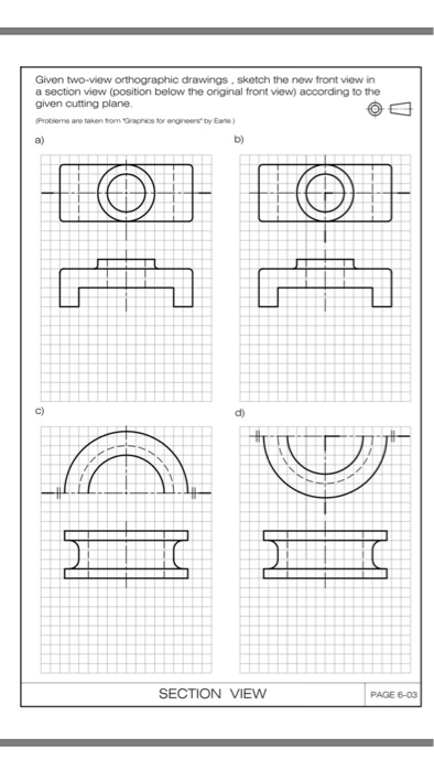Solved Given two-view orthographic drawings, sketch the new | Chegg.com