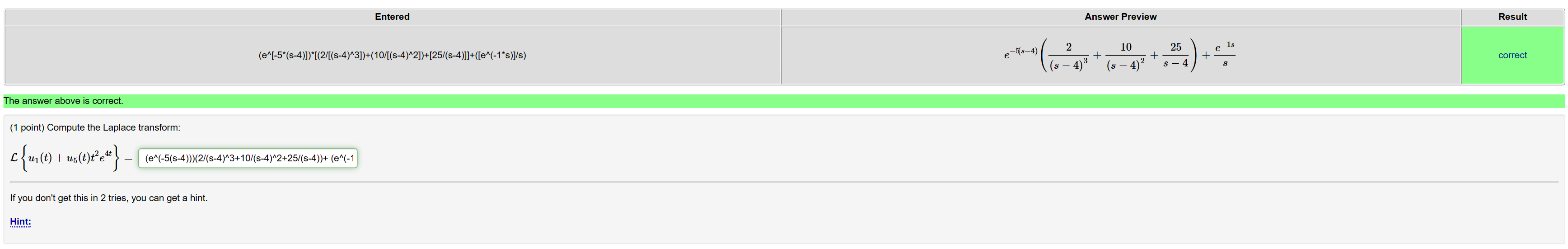 Given the function: f(t) = u1(t) + u5(t)t^2e^(4t) We | Chegg.com