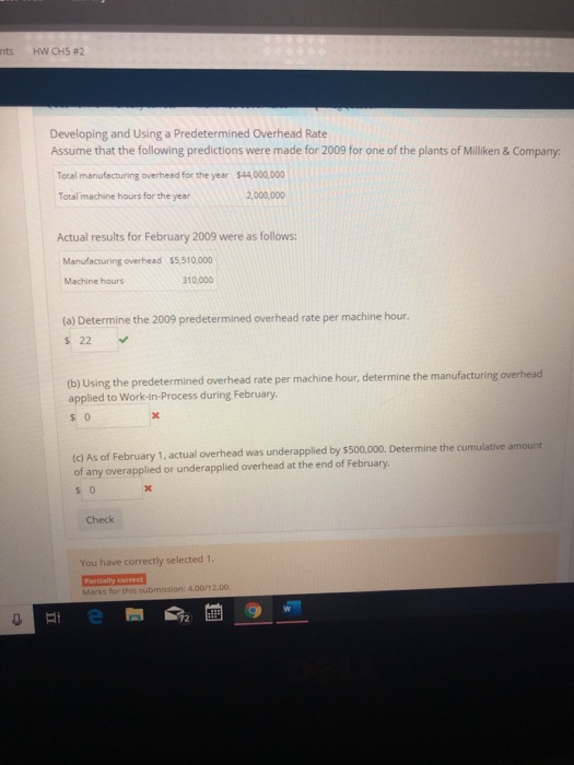 Solved HWCH5 #2 nts Developing and Using a Predetermined | Chegg.com